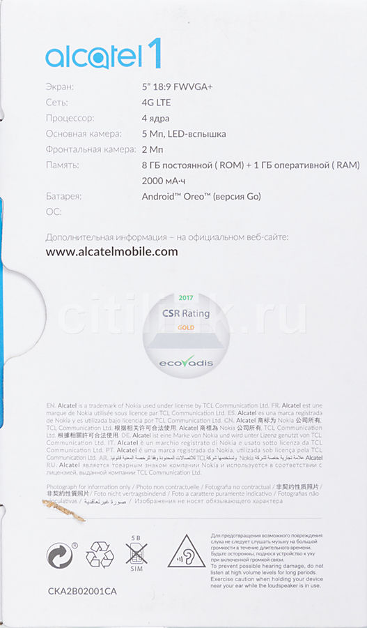 Отзывы на Смартфон Alcatel 1 5033D, синий в интернет-магазине СИТИЛИНК ...