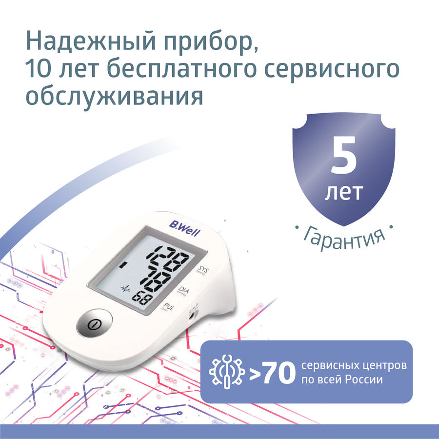 Тонометр автоматический B.Well PRO-33, (с адаптером питания), 22-42см ...