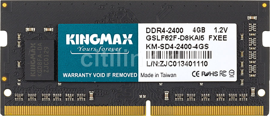 Оперативная память Kingmax KM-SD4-2400-4GS DDR4 - 4ГБ 2400, SO-DIMM ...