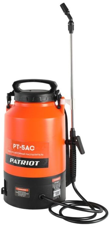 Опрыскиватель Patriot PT-5AC, аккумуляторный, наплечный, 5л, оранжевый/черный [755302540](Б/У ...