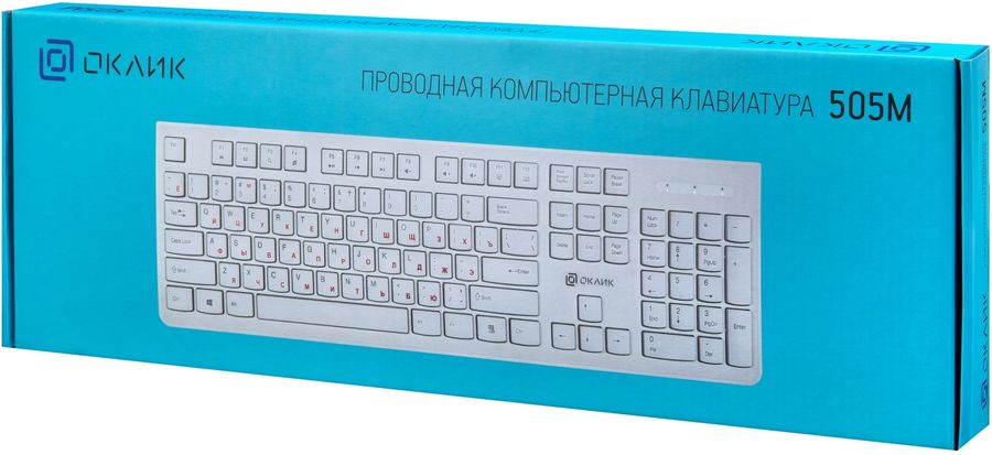 Клавиатура Oklick 505M, белый - купить в Ситилинк | 1196547