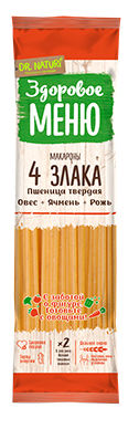Характеристики Макароны ЗДОРОВОЕ МЕНЮ 4 злака, спагетти, 400гр (1368361 ...