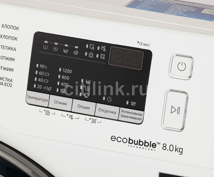 Характеристики Стиральная машина Samsung WW80R42LHFWDLP, фронтальная ...