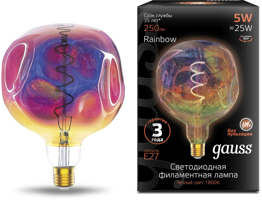 Инструкция, руководство по эксплуатации для лампа филаментная GAUSS E27 ...