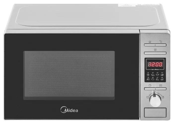 Микроволновая печь Midea AG820CP2-S, 800Вт, 20л, черный /серебристый ...