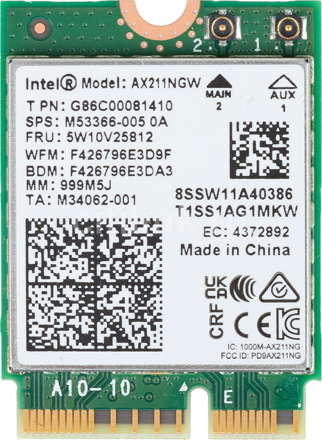 Адаптер Intel Original (AX211.NGWG.NV 999M5J) AX211.NGWG.NV(Б/У ...