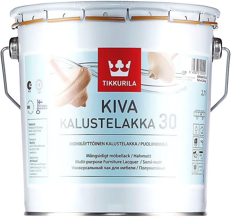 Лак TIKKURILA Kiva 30 бесцветный, 2.7л - купить в Ситилинк | 1491413