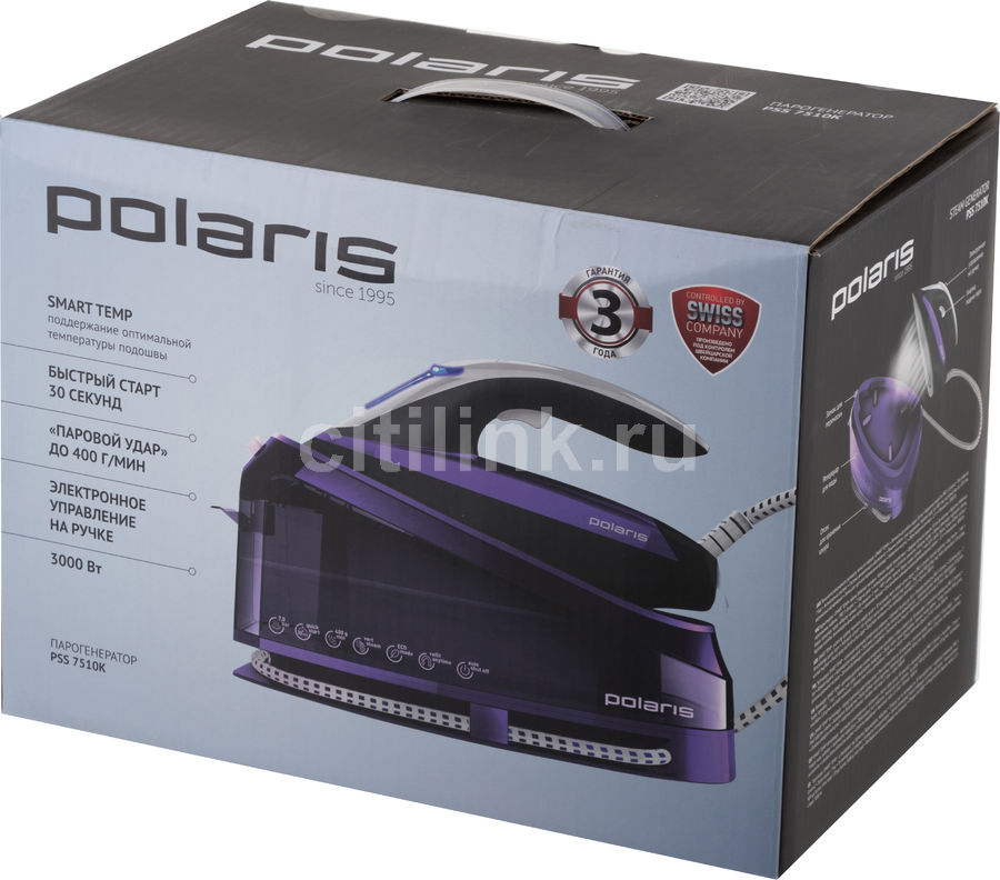 Парогенератор Polaris PSS 7510K, фиолетовый - купить в Ситилинк | 1554727