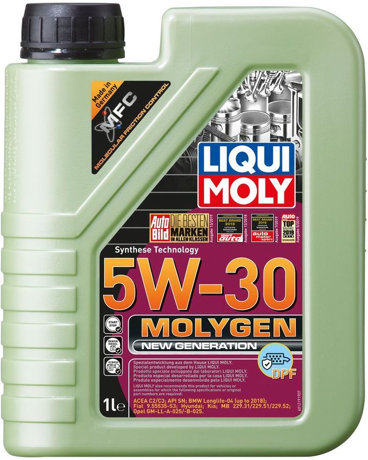 Характеристики Моторное масло LIQUI MOLY Molygen New Generation DPF, 5W ...
