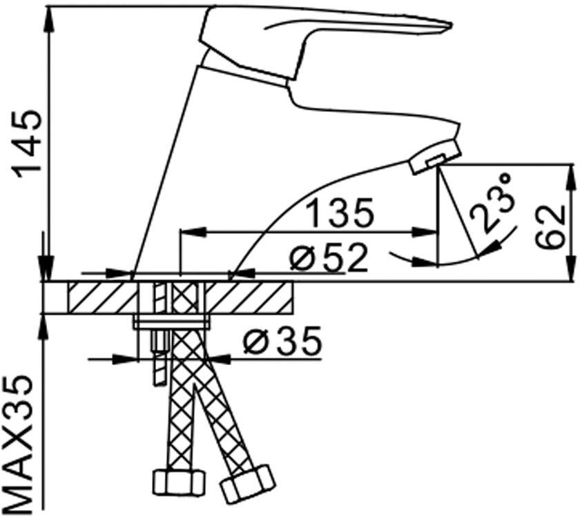 Смеситель для раковины (умывальника) FRAP H07 хром [F1007] - купить в ...