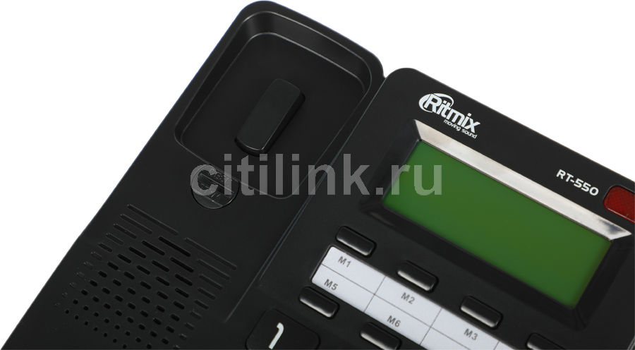 Характеристики Телефон проводной Ritmix RT-550 черный (Б/У) (M00255941 ...