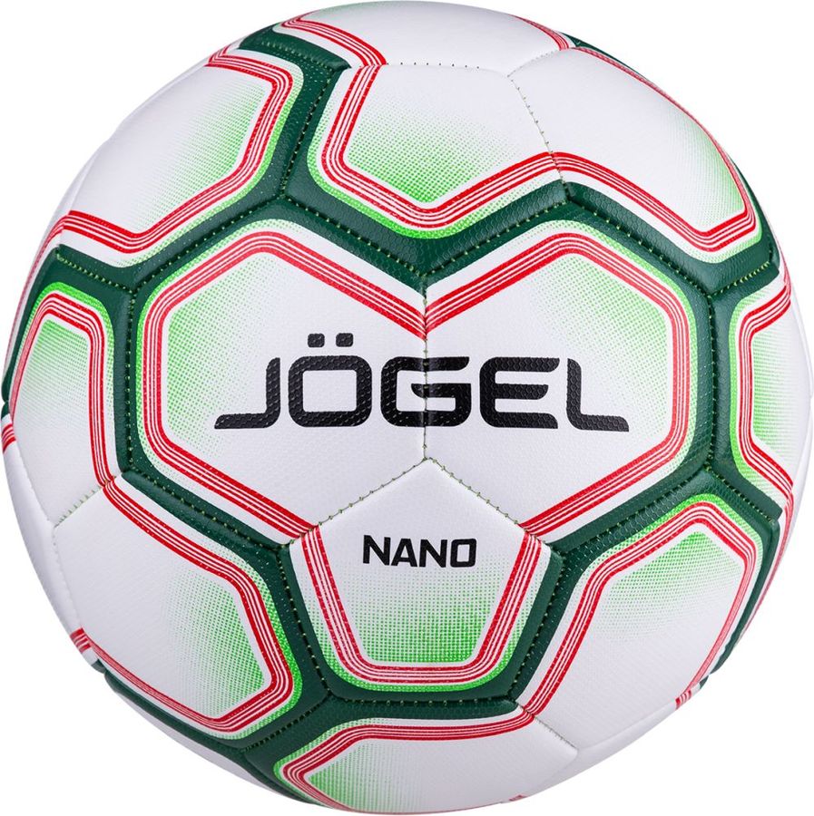 Мяч футбольный JOGEL Nano, для газона, 5-й размер, белый/зеленый ...