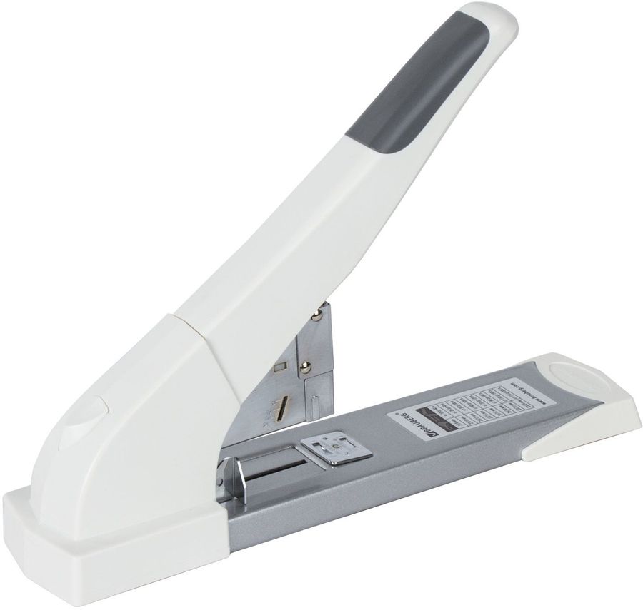 Степлер BRAUBERG Easy Press, 200 листов, 110 скоб, белый [227719 ...