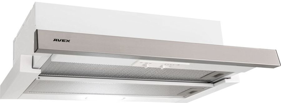 Встраиваемая вытяжка AVEX BS 6040 X, управление ползунковое, нержавеющая сталь/белый - купить в ...