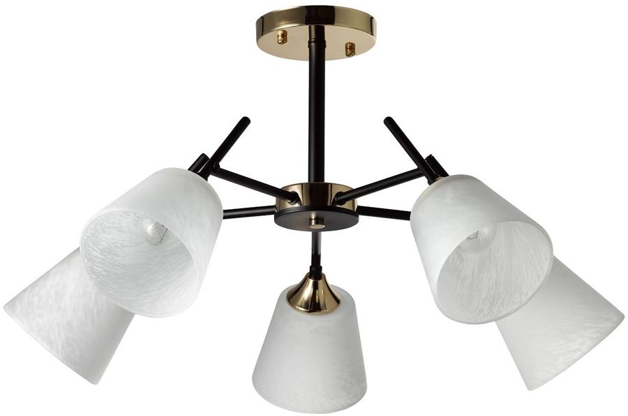 Люстра DE MARKT 324014905, 5 х 60 Вт, золото/белый - купить в Ситилинк ...