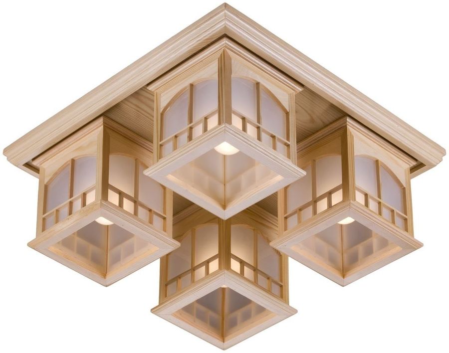 Люстра VELANTE 513-717-04, 4 х , дерево/белый - купить в Ситилинк | 1763294