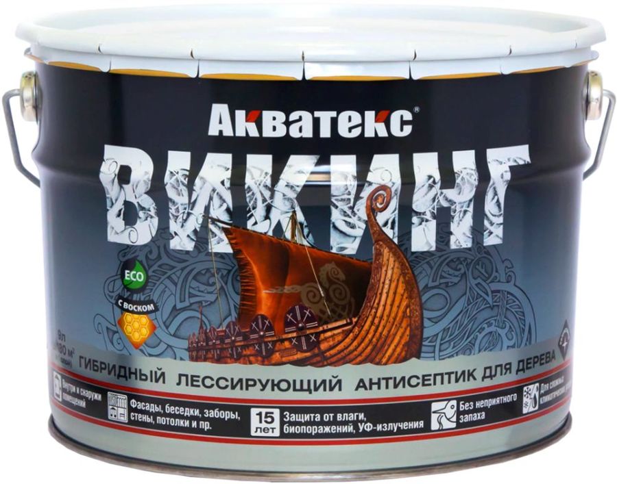 Характеристики Антисептик АКВАТЕКС Викинг, калужница, 9л [80269 ...
