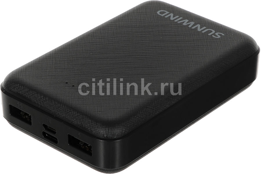 Услуги на внешний аккумулятор (Power Bank) SunWind SPB10A, черный ...