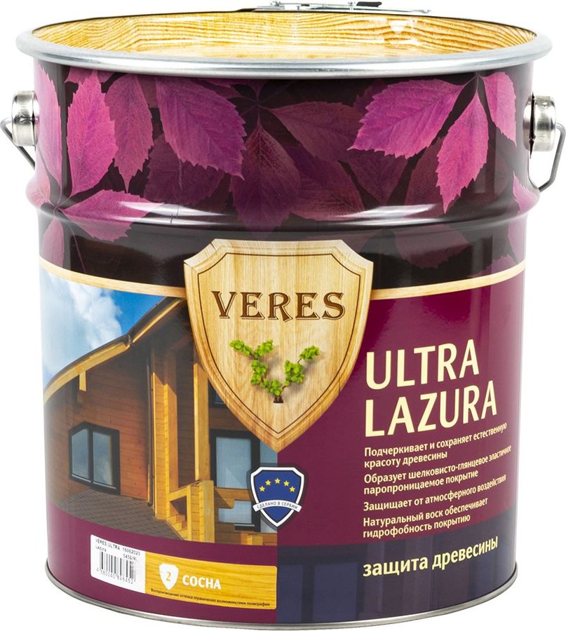 Характеристики Пропитка VERES Ultra Lazura сосна, 9л [5902473] (1827052 ...