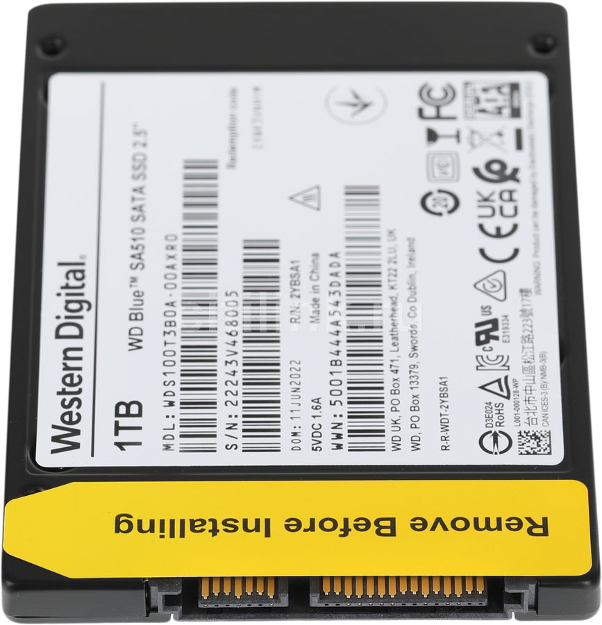 Характеристики SSD накопитель WD Blue SA510 WDS100T3B0A 1ТБ, 2.5", SATA ...