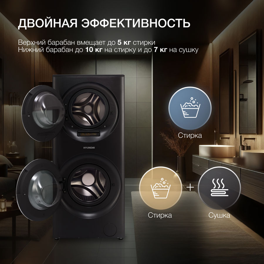 Стиральная машина Hyundai Gemini WMD9423, с сушкой - купить в Ситилинк ...