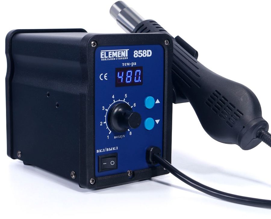 Паяльный фен ELEMENT 858D, электрический - купить в Ситилинк | 1892628