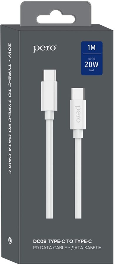Характеристики Кабель PERO DC-08, USB Type-C (F) - USB Type-C (f), в ...