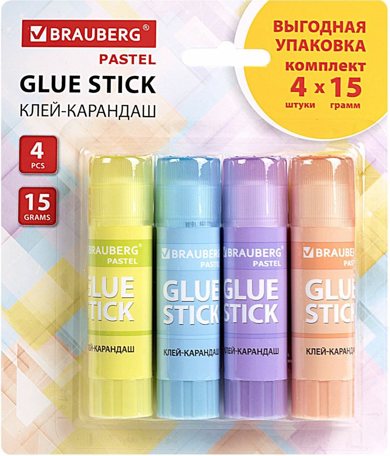 Характеристики Клей-карандаш BRAUBERG Pastel 271250, 15грамм (1928424 ...