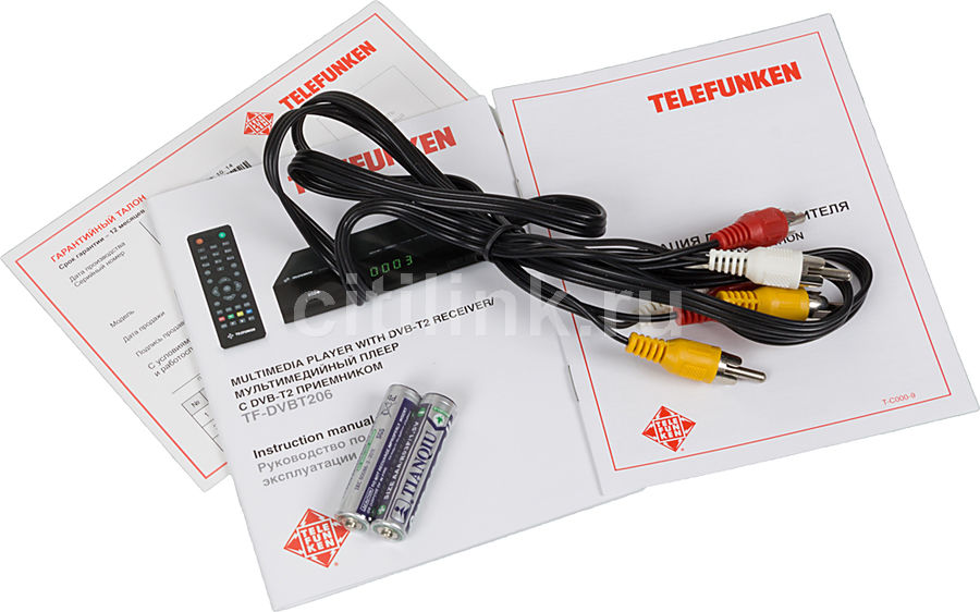 Характеристики Ресивер DVB-T2 Telefunken TF-DVBT206, черный (283478 ...
