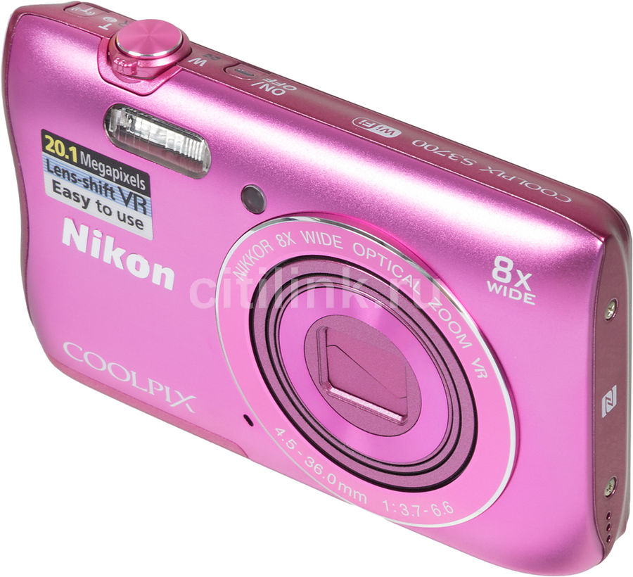 Цифровой фотоаппарат Nikon CoolPix S3700, розовый - купить в Ситилинк ...