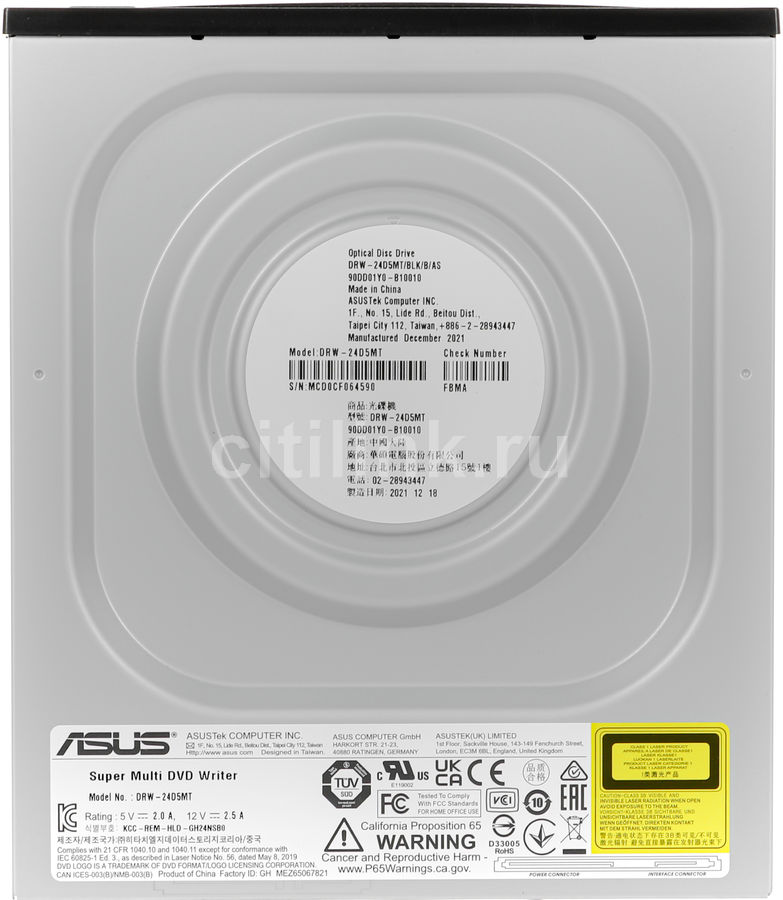 Оптический привод DVD-RW ASUS DRW-24D5MT/BLK/B/AS, черный - купить в ...