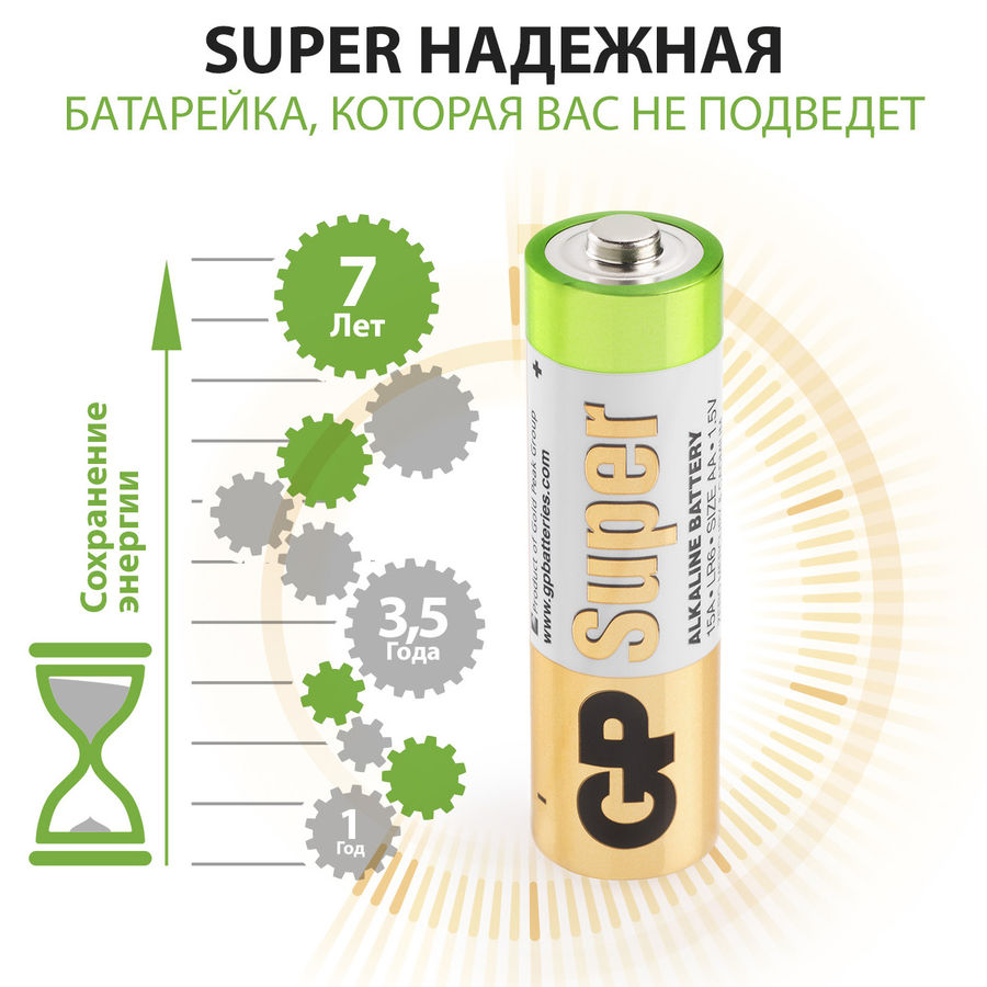 Обзор товара aA Батарейка GP Super Alkaline 15A LR6, 30 шт. (415112) в ...