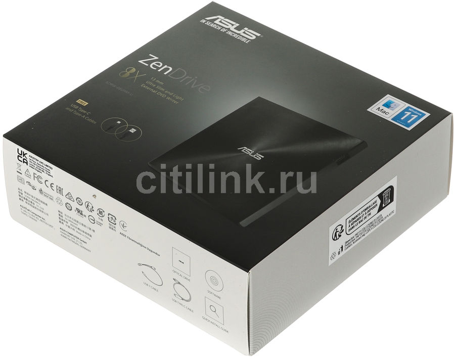Оптический привод DVD-RW ASUS SDRW-08U9M-U, черный - купить в Ситилинк ...