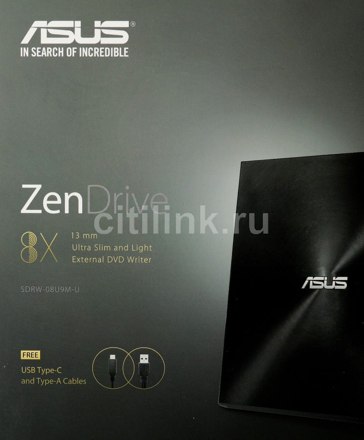 Характеристики Оптический привод DVD-RW ASUS SDRW-08U9M-U, внешний, USB ...