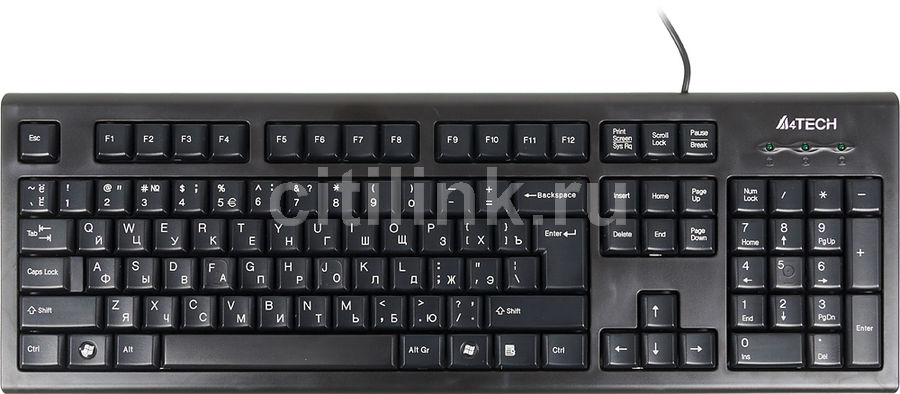 Характеристики Клавиатура A4Tech KR-85, PS/2, черный [kr-85 black] (533407) смотреть в СИТИЛИНК