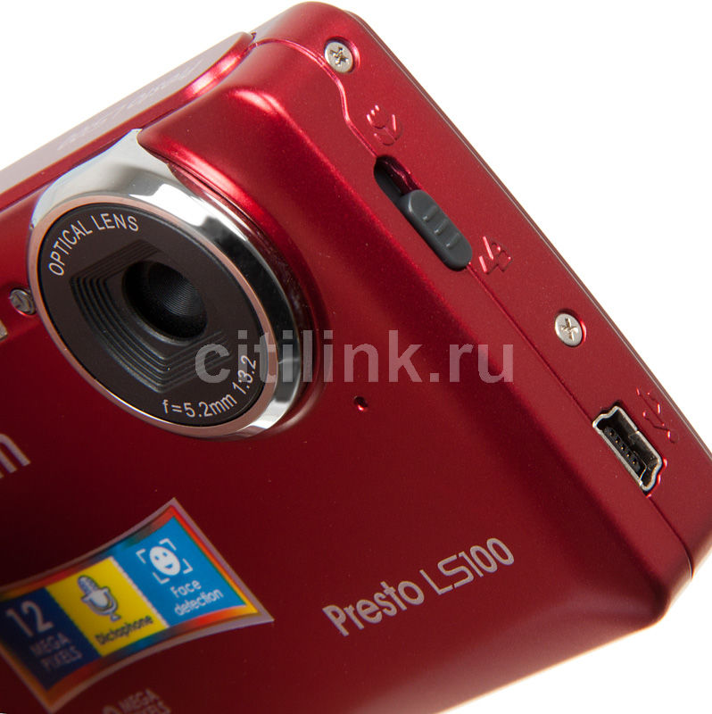 Характеристики Цифровой фотоаппарат Rekam Presto LS100, красный (593240 ...
