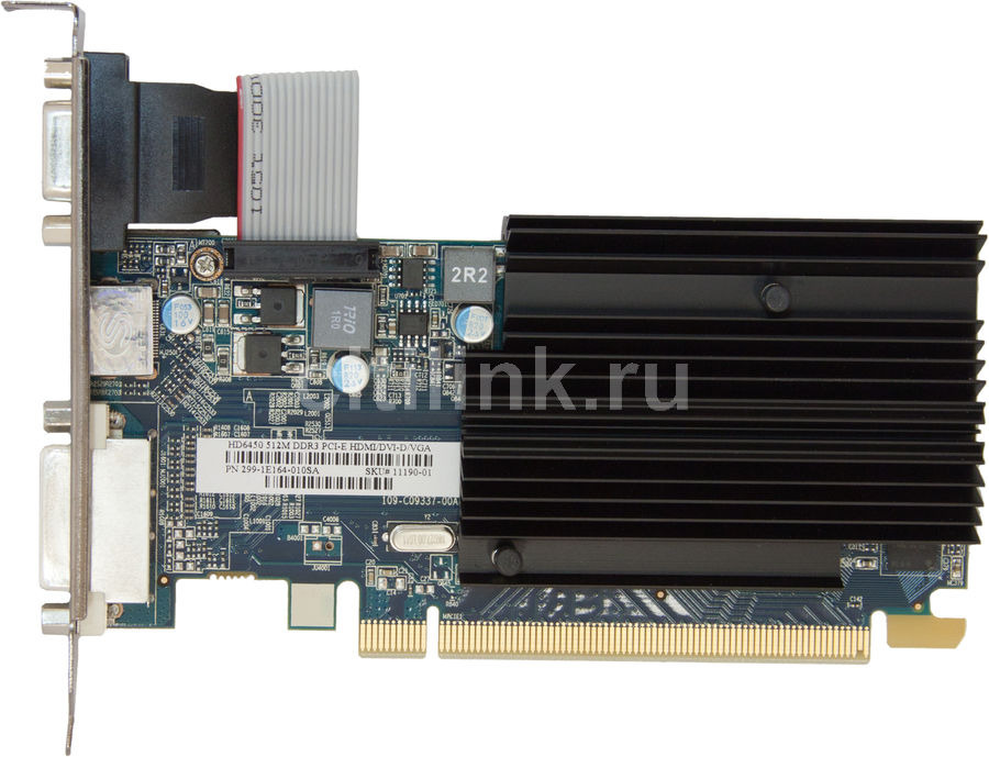 Характеристики Видеокарта Sapphire AMD Radeon HD 6450 512МБ DDR3, Low ...