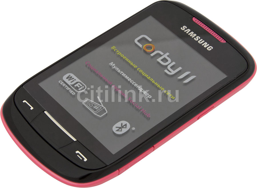 Характеристики Сотовый телефон Samsung Corby II GT-S3850, розовый ...