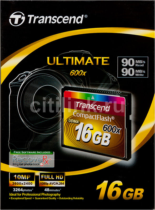 Карта памяти CF Transcend 16 ГБ - купить в Ситилинк | 617034