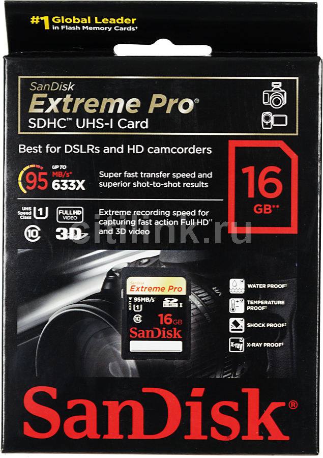 Карта памяти SDHC UHS-I Sandisk Extreme Pro 16 ГБ - купить в Ситилинк ...