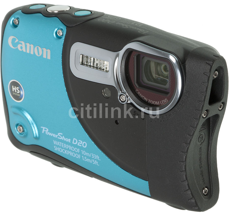 Характеристики Цифровой фотоаппарат Canon PowerShot D20, синий (694397 ...
